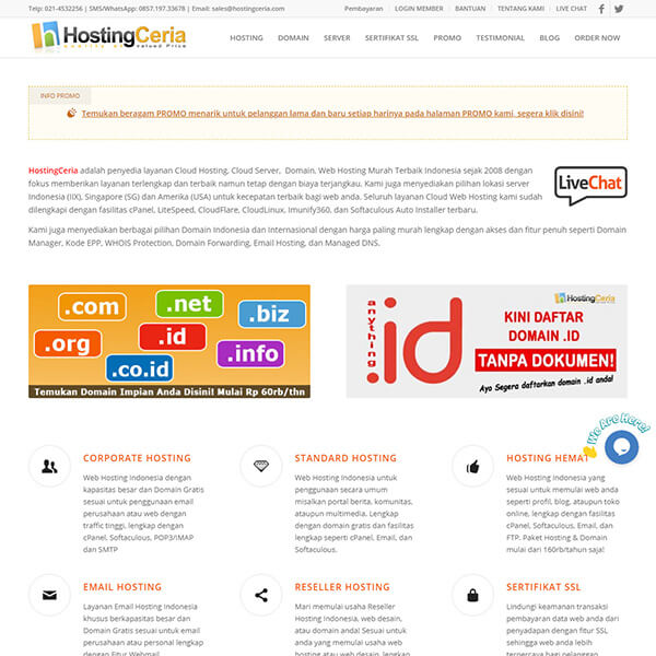 Review HostingCeria - Riset 30 Web Hosting Indonesia 2024